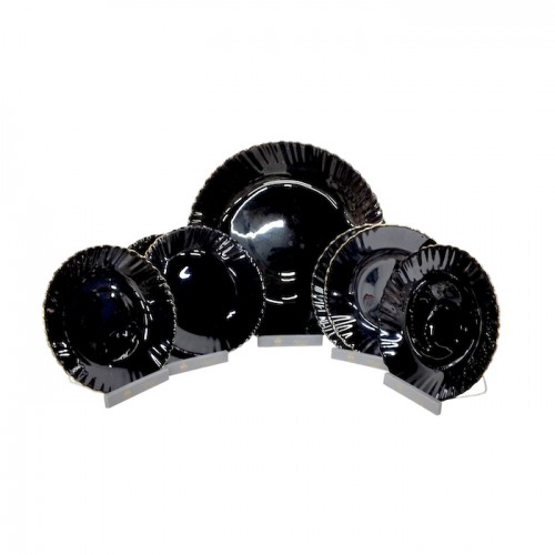 Dessert Set Black 7Pcs Dinner Set Crockery