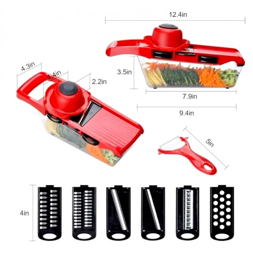 Vegetable Multi Grater 6 Blades Kitchen