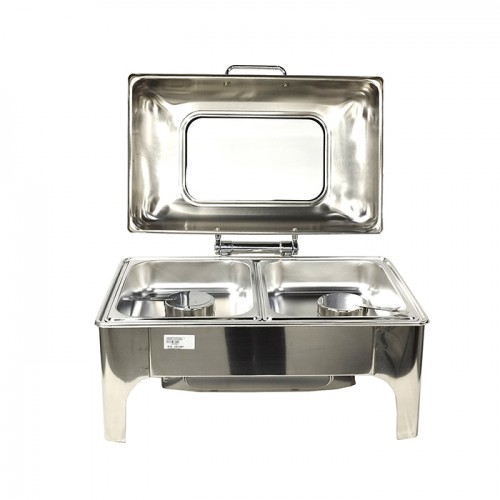 Chafing Dish Rectangle Hydraulic Lid Visible Window Small 9L Hotel