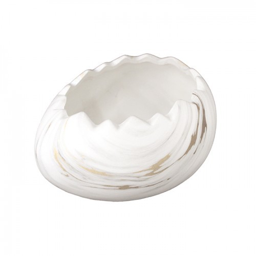 ELC Marble Finish Ceramic Bowl Egg Shape 15Cm